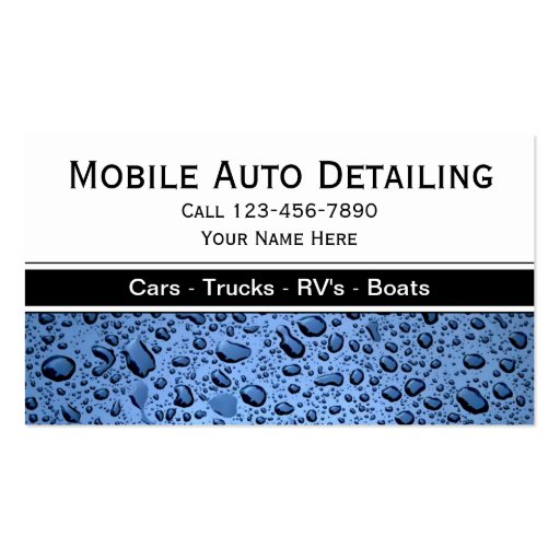 Auto Detailing Business Cards Zazzle