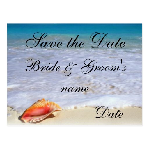 Beach Wedding Theme Save The Date Postcards Zazzle