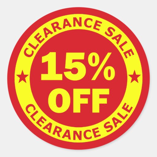 Clearance Sale 15 Percent Off Sticker At Zazzle ca