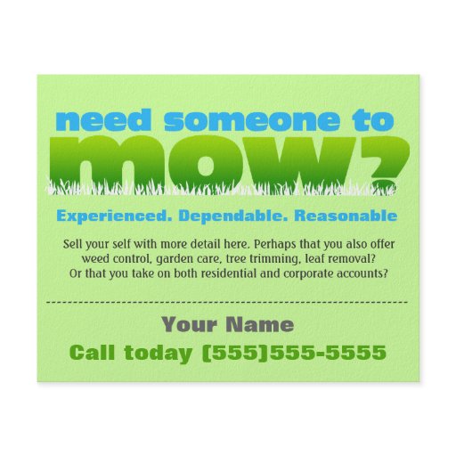 Lawn Care Mow Grass Landscaper SMALL Personalized Flyer Zazzle Lawn Care Mow Grass Landscaper SMALL Personalized Flyer Zazzle