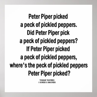 Tongue Twister Posters, Tongue Twister Wall Art