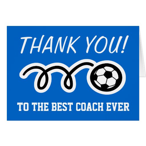 Thank you cards for soccer coach | Customizable | Zazzle