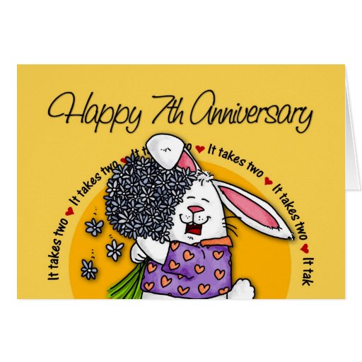 Wedding Happy 7th Anniversary Greeting Card Zazzle