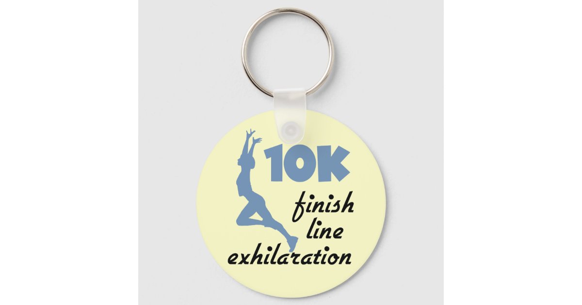 10K Blue Finish Line Keychain | Zazzle