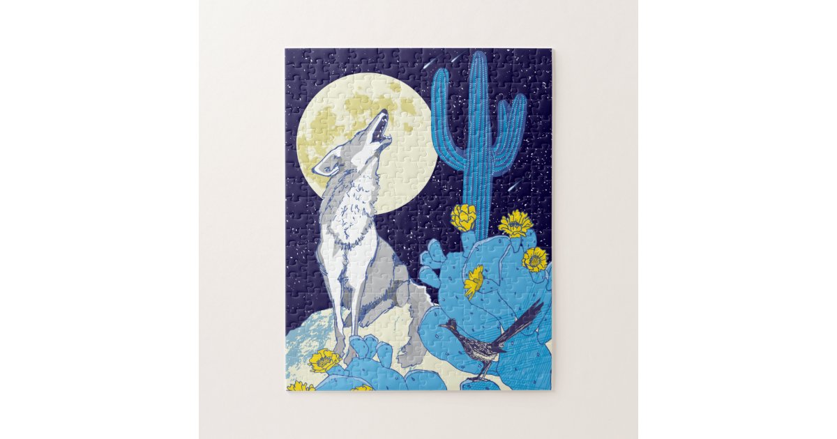 11x14 Howling Coyote Puzzle for Colorblind People | Zazzle