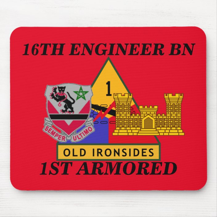 16TH ENGINEER BATTALION 1ST ARMORED MOUSEPAD | Zazzle.ca