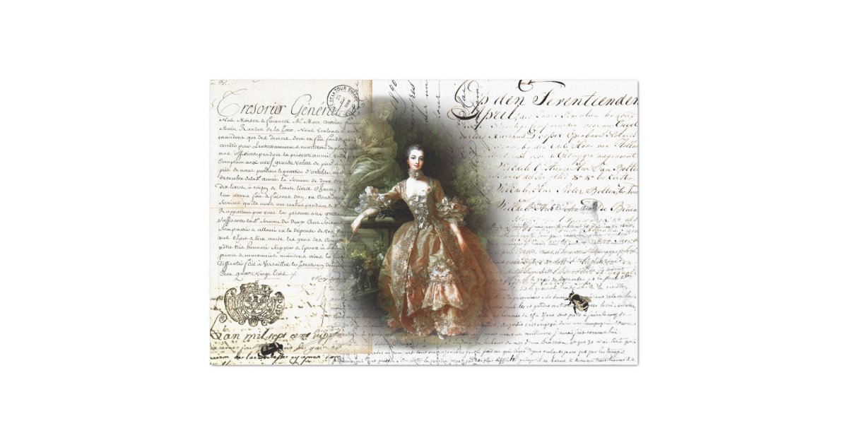 18th Century Royal Ephemera Pompadour Tissue Paper | Zazzle