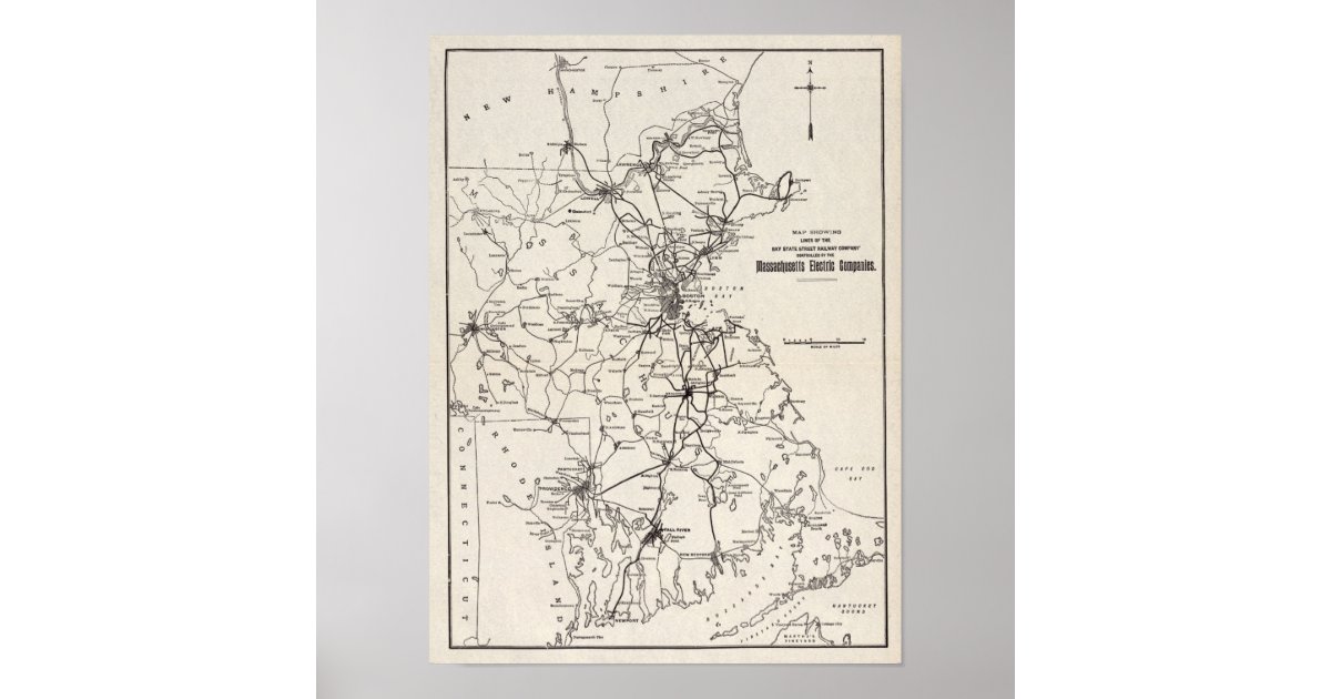 1913 map of the Lehigh Valley Transit Company Poster | Zazzle