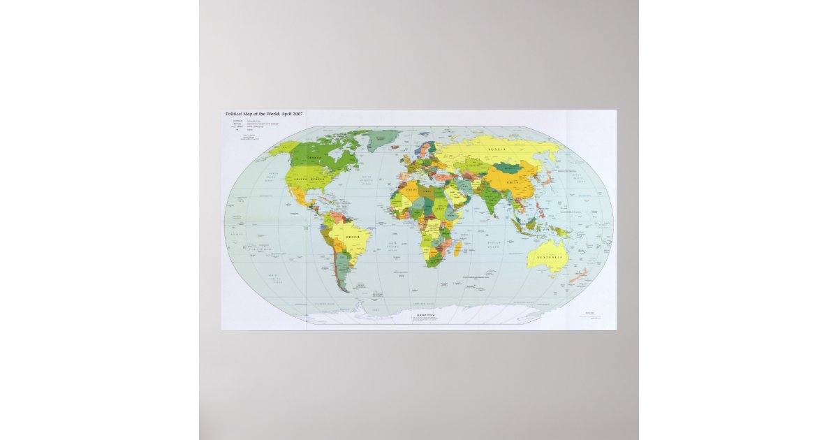2007 World Map Poster | Zazzle