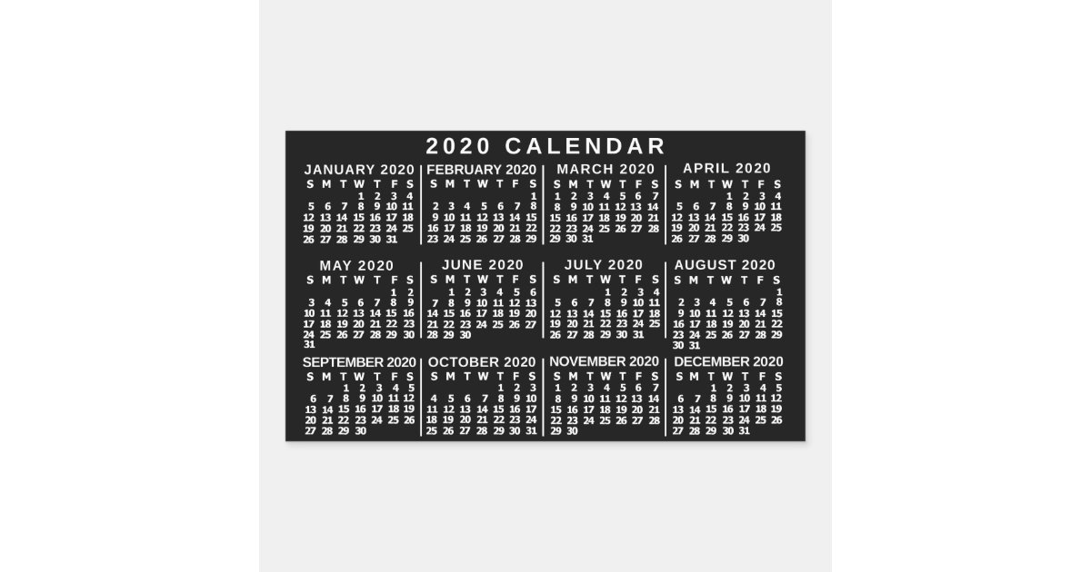2020 Calendar (See Description for New Version) Sticker | Zazzle