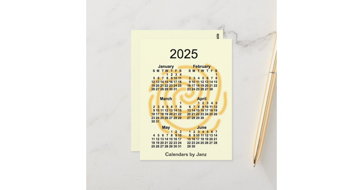 2025 Sunny Days 6 Month Mini Calendar by Janz Postcard | Zazzle