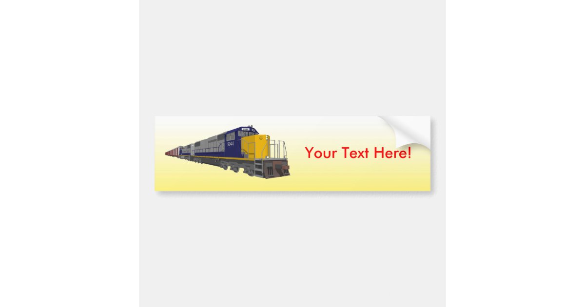 3D Model: Freight Train: Railroad: Bumper Sticker | Zazzle