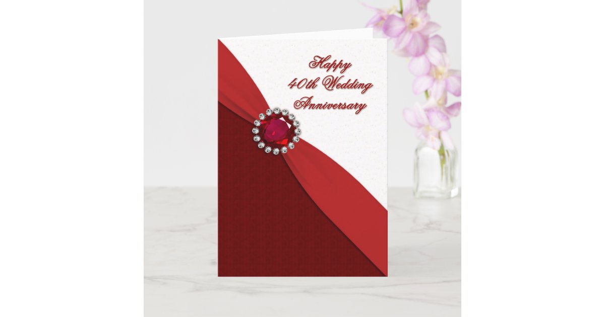 40th Wedding Anniversary Greeting Card Zazzle 40th-wedding-anniversary-greeting-card-zazzle