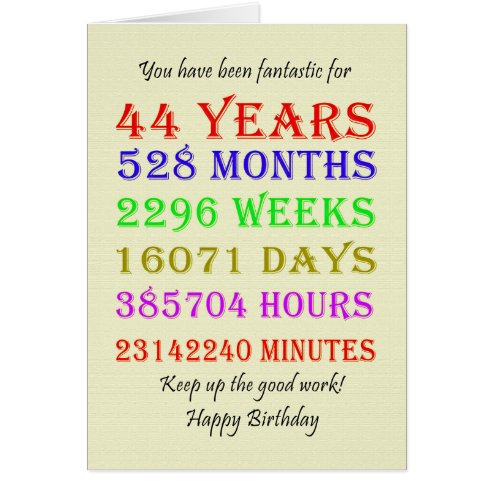 44th Birthday Cards | Zazzle CA