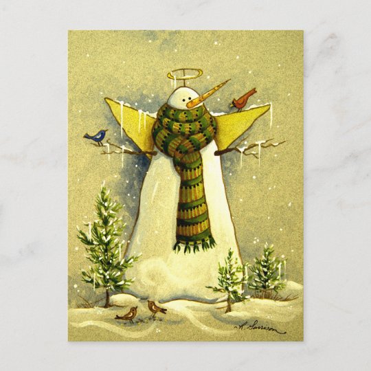 4894 Snow Angel & Birds Christmas Holiday Postcard | Zazzle.ca