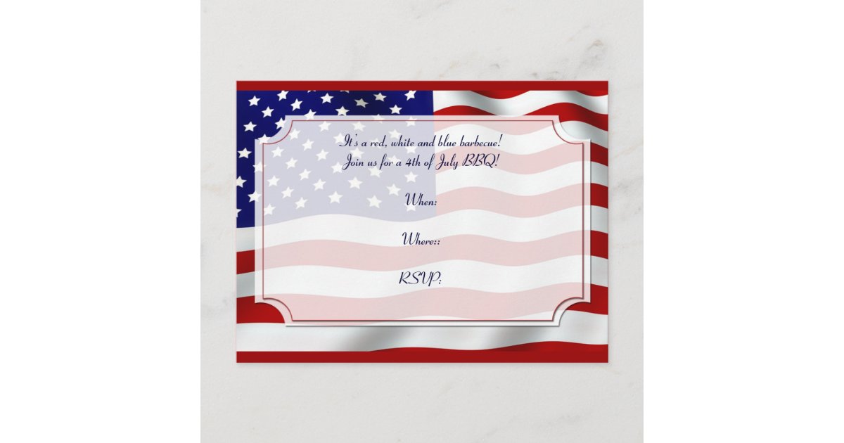 4th of July Stars and Stripes Forever Flag Invitation Postcard | Zazzle