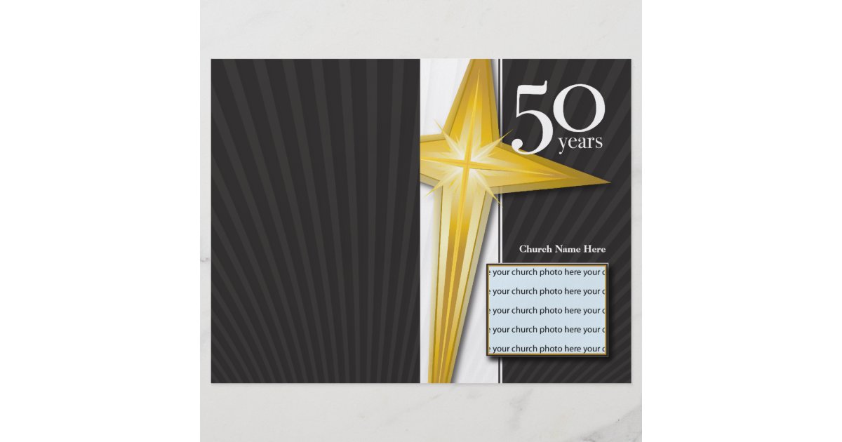 50 Year Church Anniversary Bulletin Flyer | Zazzle