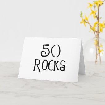 50th birthday gifts, 50 ROCKS Card | Zazzle