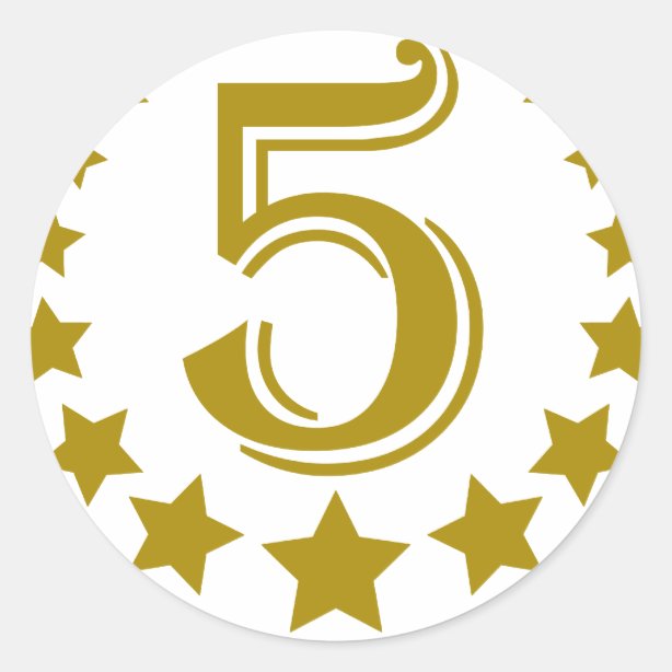 Number 5 Stickers | Zazzle CA