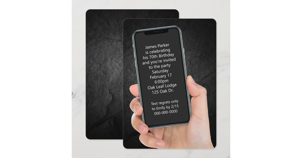 70th Birthday Party Text Message Invitation | Zazzle
