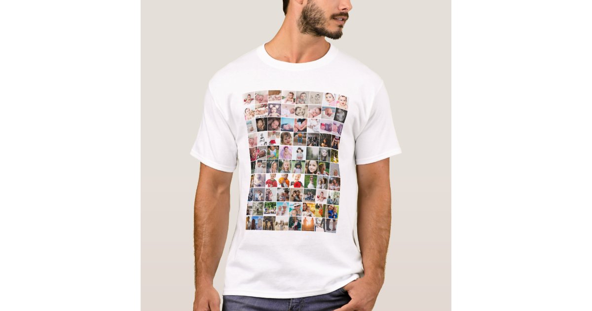 80 Photo Template Personalized Collage T-Shirt | Zazzle