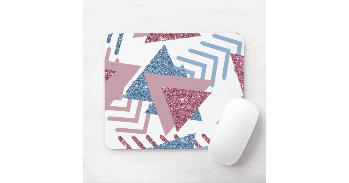 80s Lunar Abstract | Dusty Pink and Blue Custom Mo Mouse Pad | Zazzle