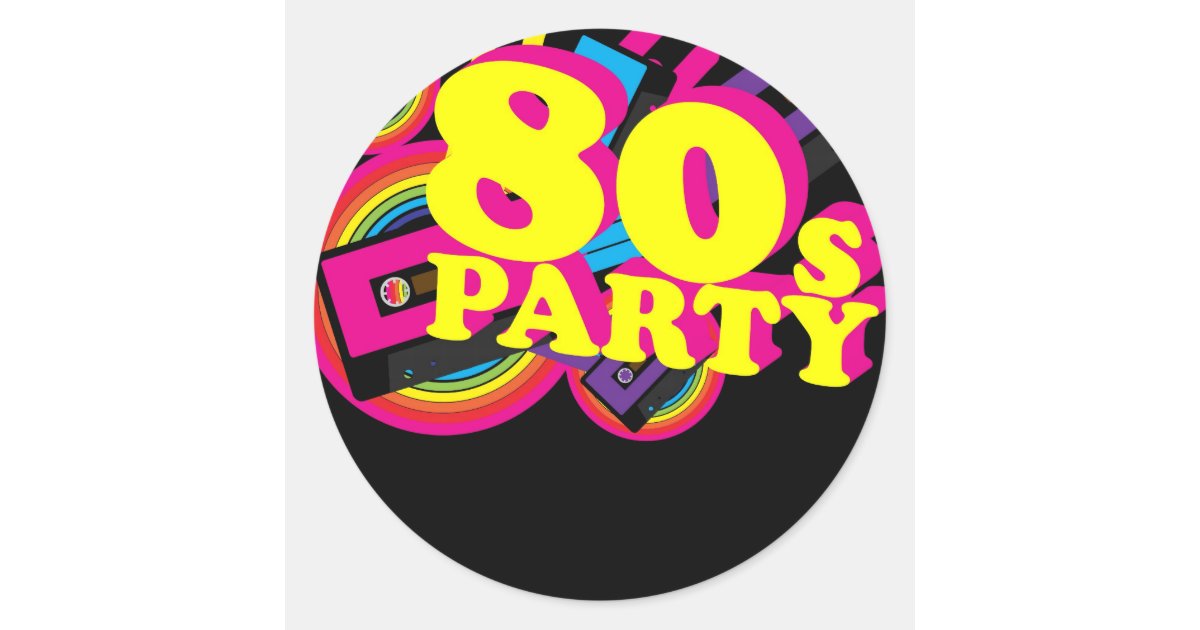80s Party Classic Round Sticker | Zazzle