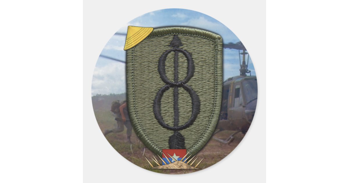 8th infantry division vietnam war patch Stickers | Zazzle