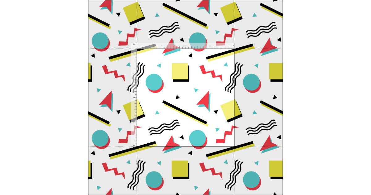 90s Inspired Retro Seamless Pattern Fabric | Zazzle