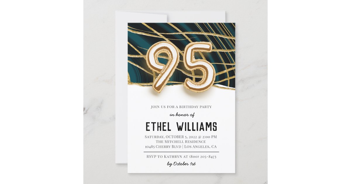 95th Birthday Party Invitation | Zazzle