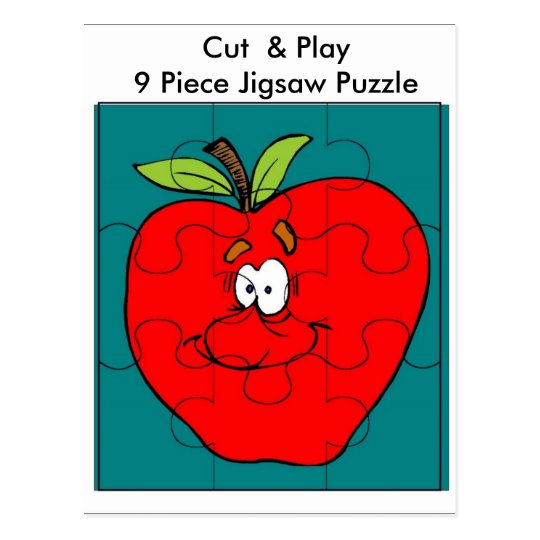 9 Piece Cut & Play Apple Puzzle Postcard | Zazzle.ca