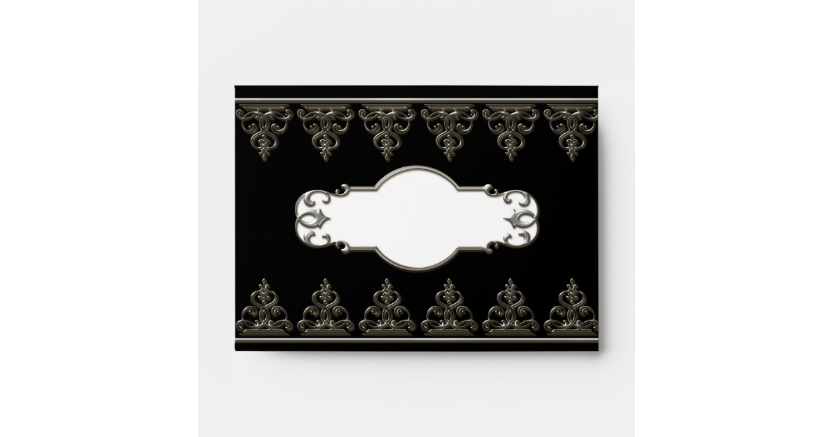 A6 Matching Envelope Classic Baroque Swirl Circle | Zazzle
