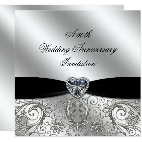 Diamond Anniversary Invitations & Announcements | Zazzle CA