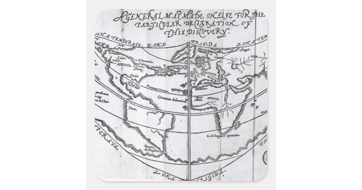 A General Map Square Sticker | Zazzle