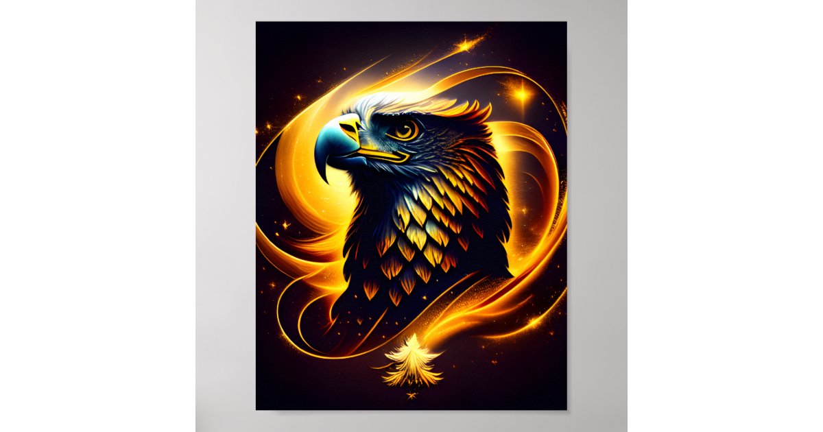 A Gold Eagle Head Notebook Poster | Zazzle