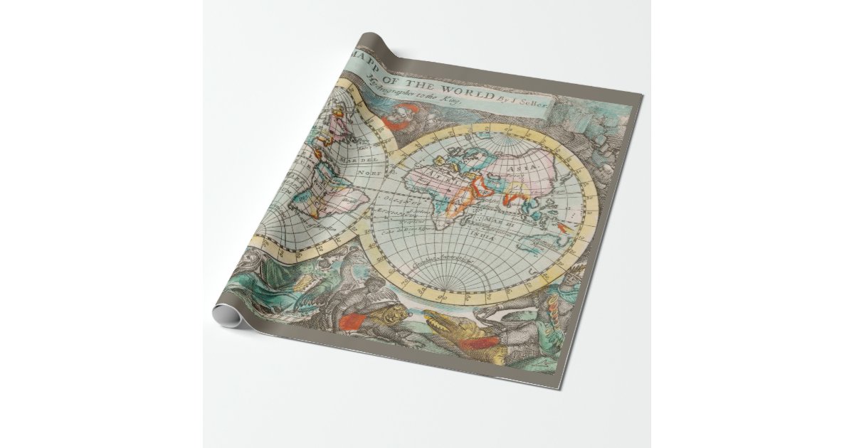 A Map of the World Wrapping Paper | Zazzle