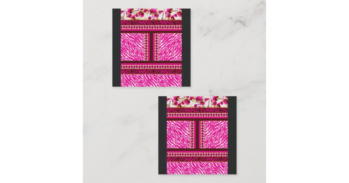 a pink and white wallpaper with a cross on it loyalty card | Zazzle