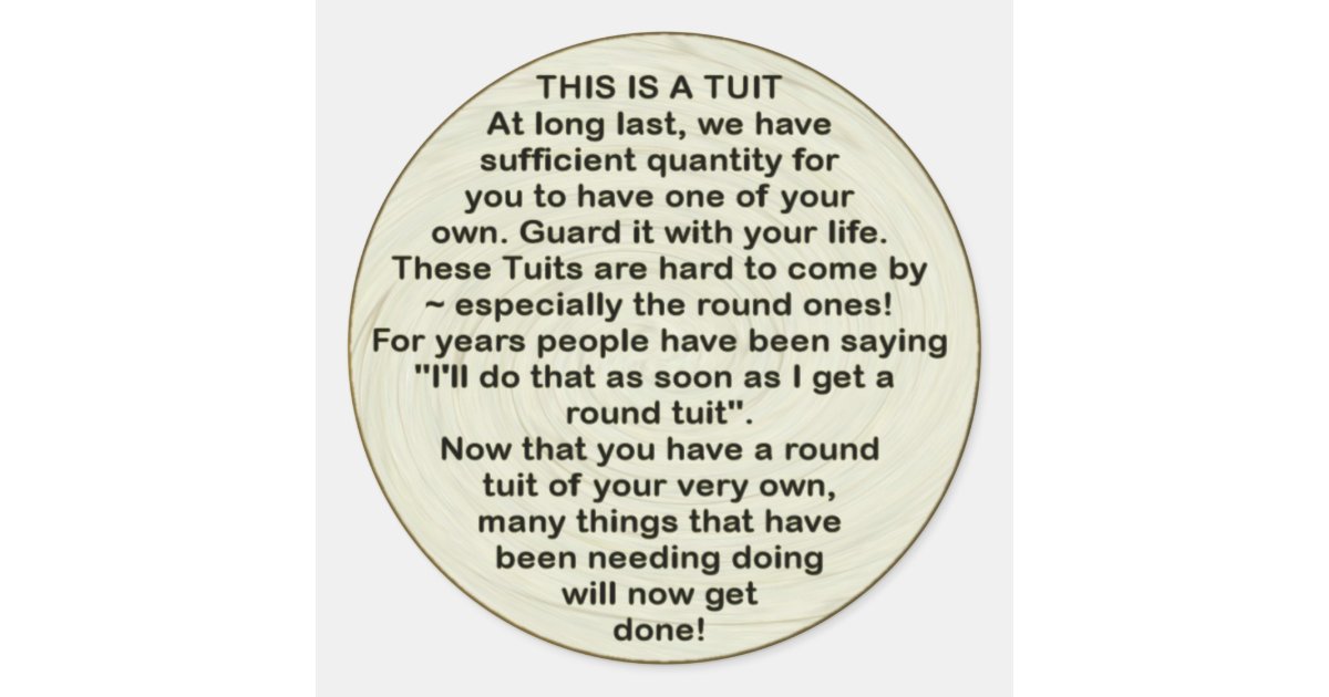 A Round Tuit ~ sticker | Zazzle