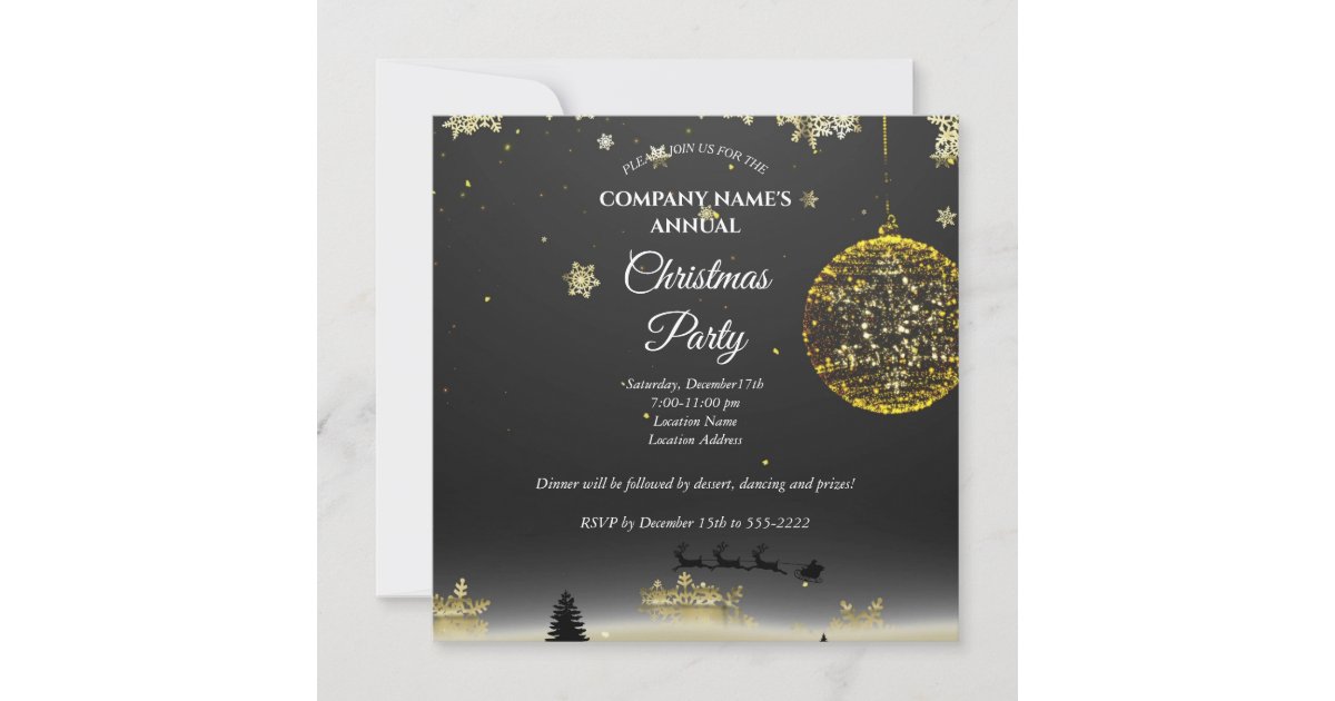 A simple elegant Christmas party invitation | Zazzle