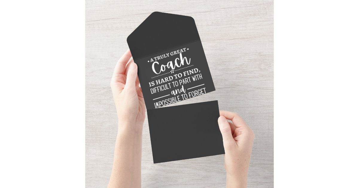 A Truly Great Coach is hard find All In One Invitation | Zazzle