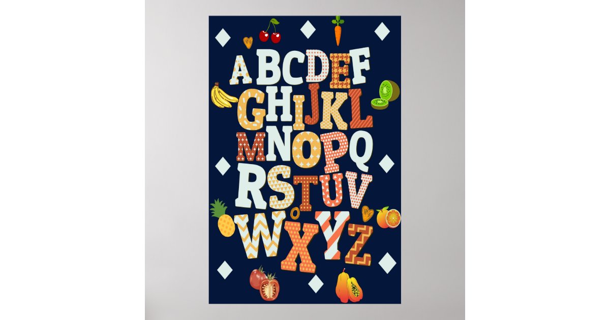 ABCs alphabet homeschool classroom chart poster | Zazzle