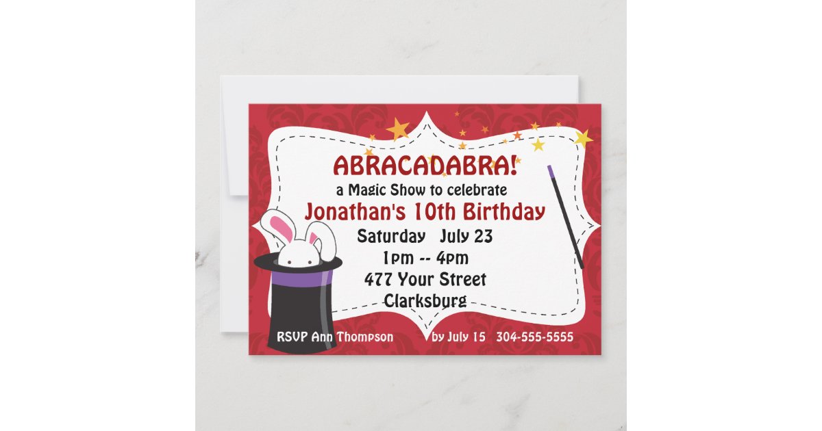 Abracadabra Magic Show Invitation | Zazzle