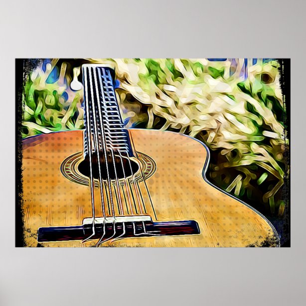Acoustic Guitar Posters, Prints & Poster Printing | Zazzle CA