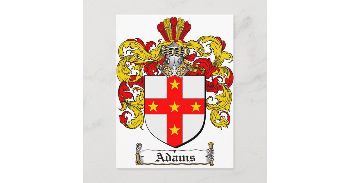 Adams Coat of Arms / Adams Family Crest Postcard | Zazzle