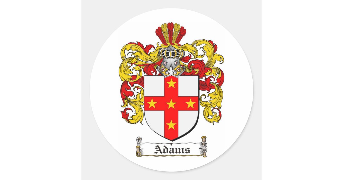 ADAMS FAMILY CREST - ADAMS COAT OF ARMS CLASSIC ROUND STICKER | Zazzle