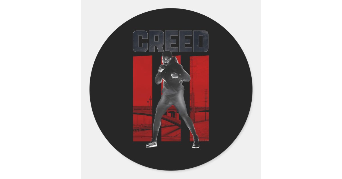 Adonis Creed Pose With Iii Red Classic Round Sticker | Zazzle