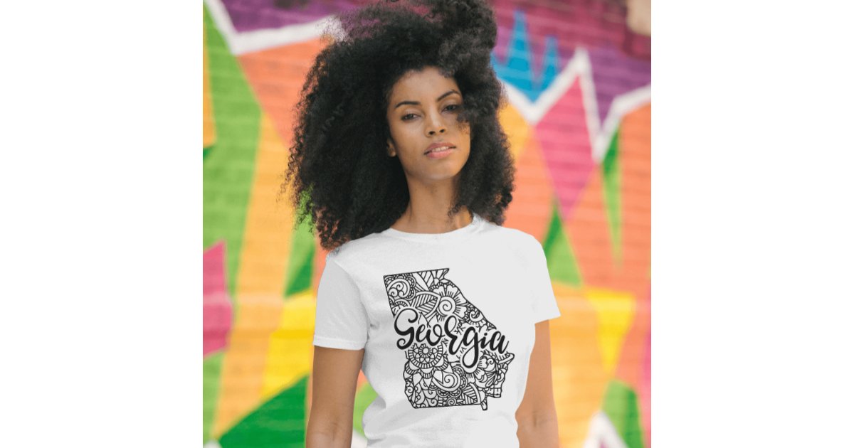 Adult Colouring Georgia Line Art Mandala Map | Zazzle