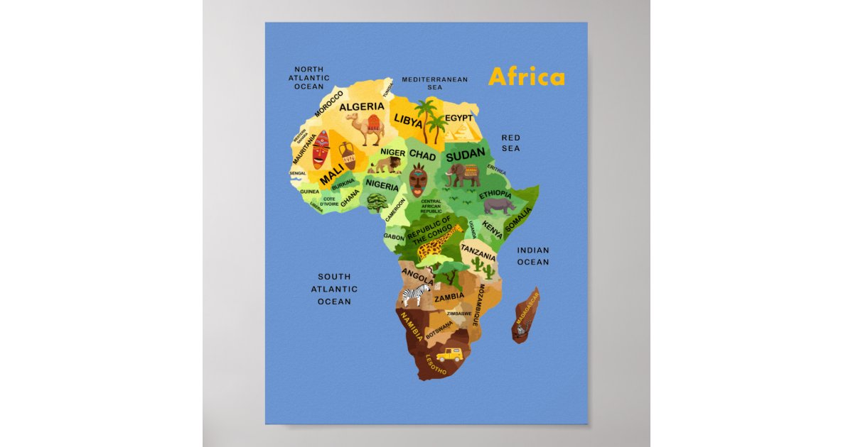 Africa Map artwork Poster | Zazzle