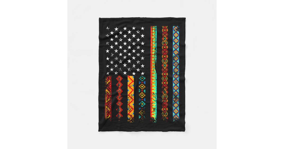 African Kente Cloth American Flag African Black Hi Fleece Blanket | Zazzle