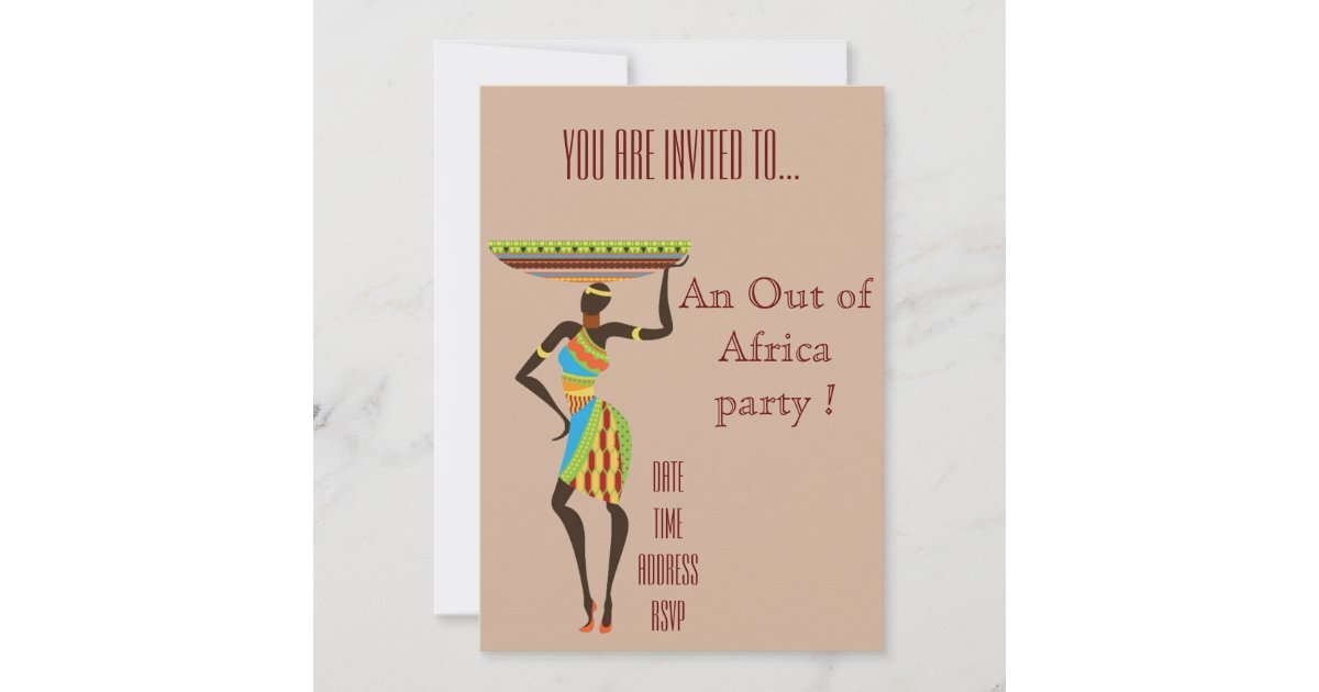 African themed Out of Africa party Invitation | Zazzle